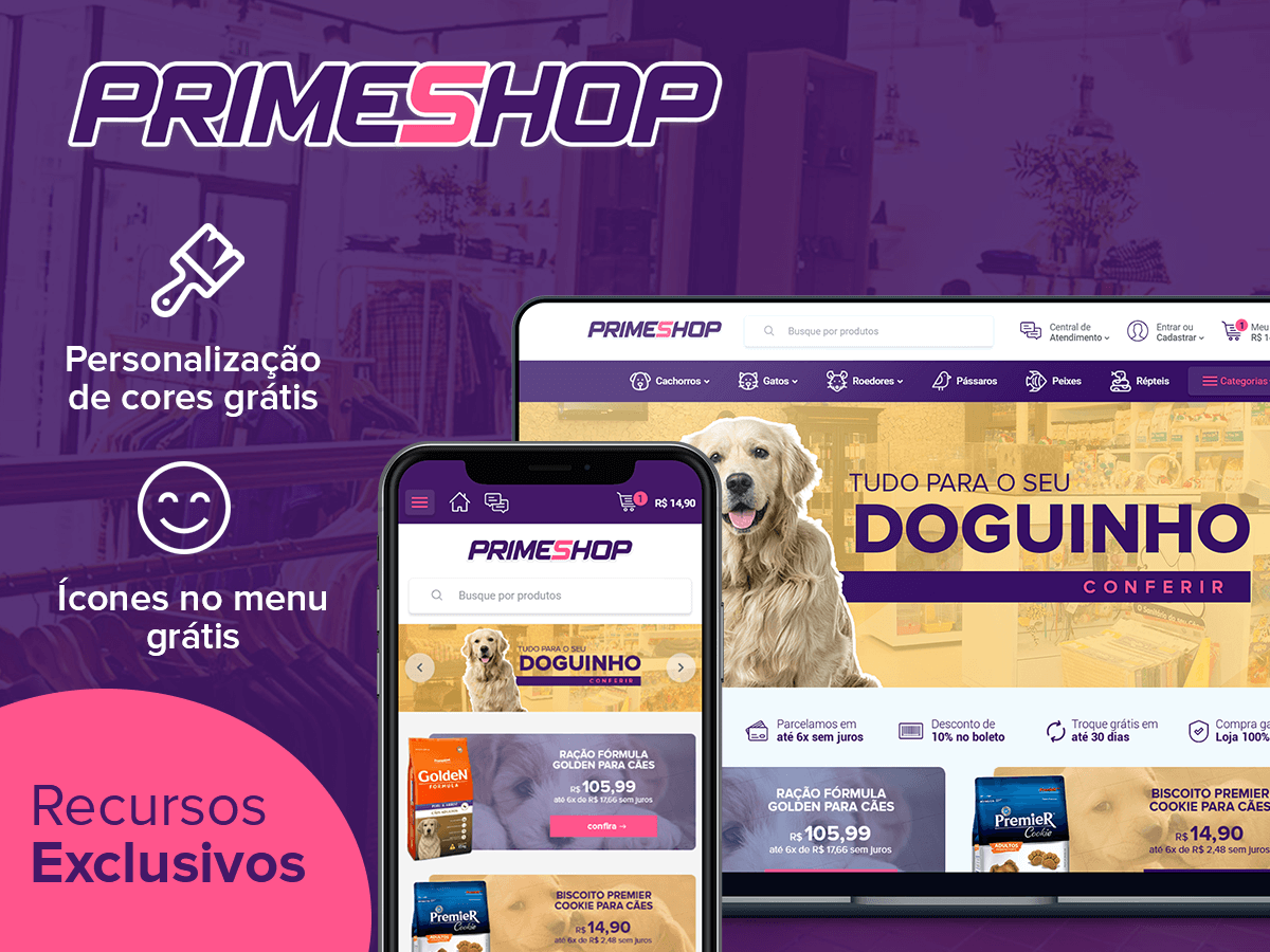 PrimeShop Pets | Temas para E-commerce | Loja Integrada