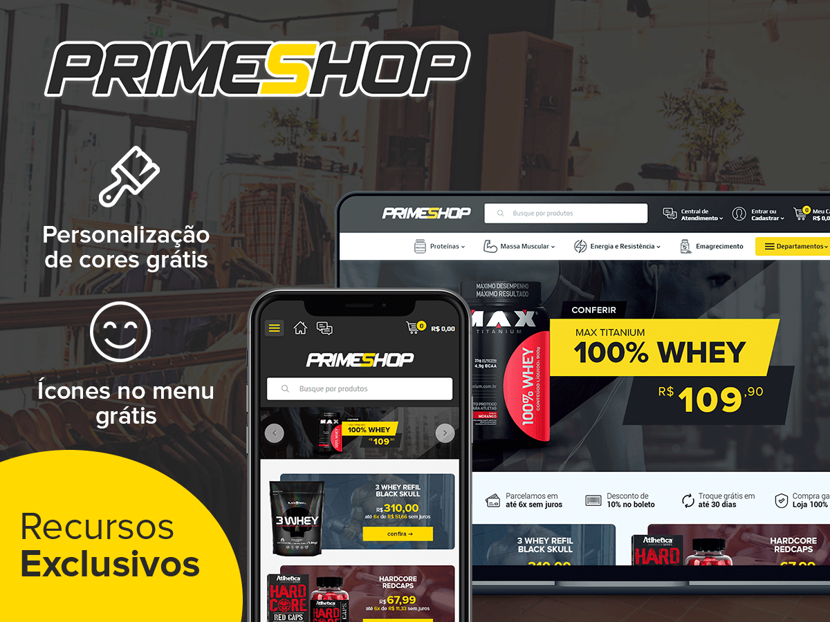 PrimeShop Suplementos | Temas para E-commerce | Loja Integrada